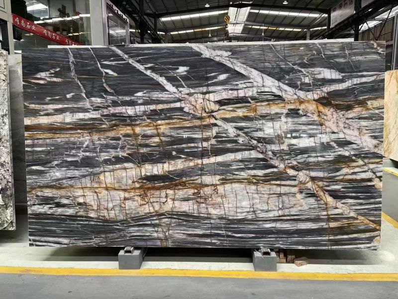 Midnight Crystal (Natural Quartzite Slab – Vein Cut / Cross Cut Availa ...